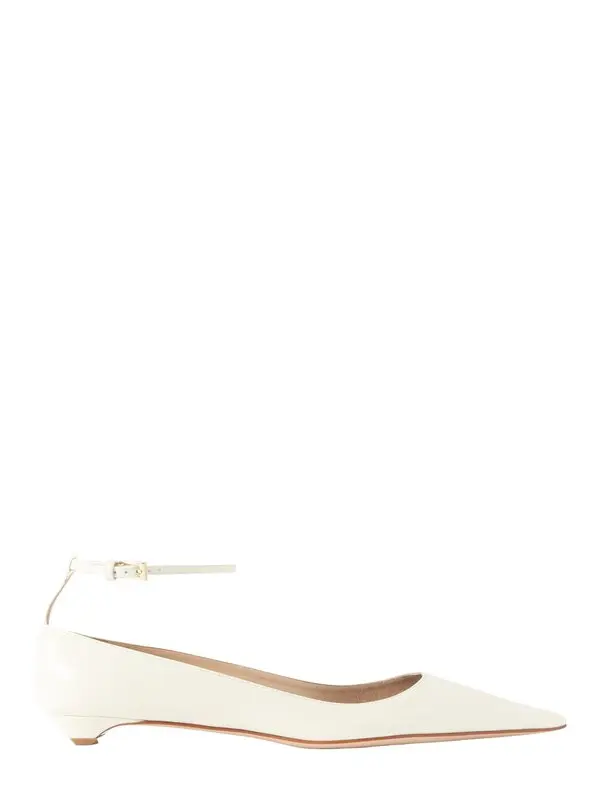TOM FORD Patent Leather Pointed Toe Ballet Flats - White