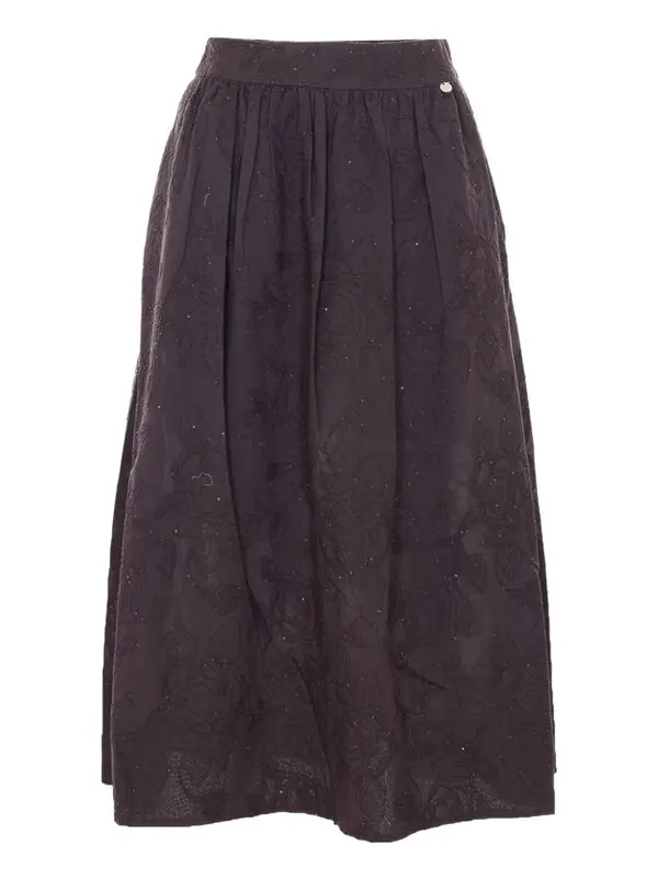 Liu Jo Embroidered High-waisted Maxi Skirt - Black