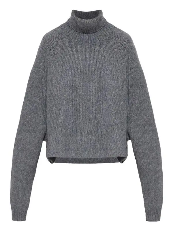 LISA YANG High Neck Ribbed Knit Sweater - Moonstone D