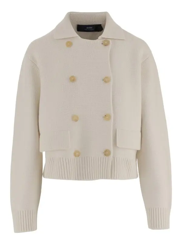 Arch4 Double-breasted Knitted Jacket - Nude