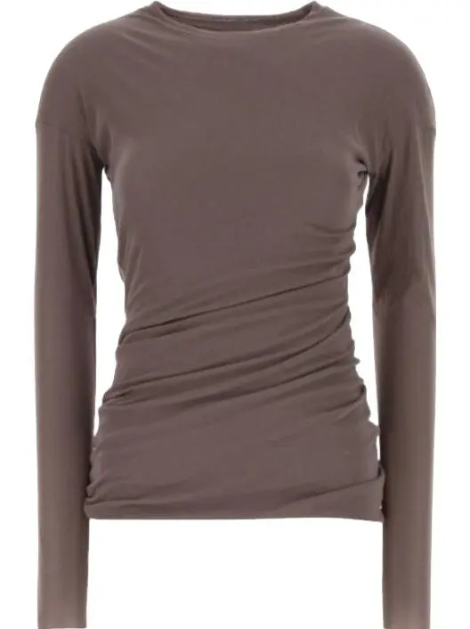 JIL SANDER Ruched Long-sleeve Top - Black