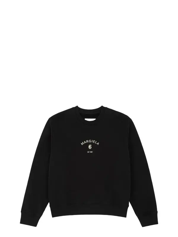 MAISON MARGIELA Logo Print Crewneck Sweatshirt - Black