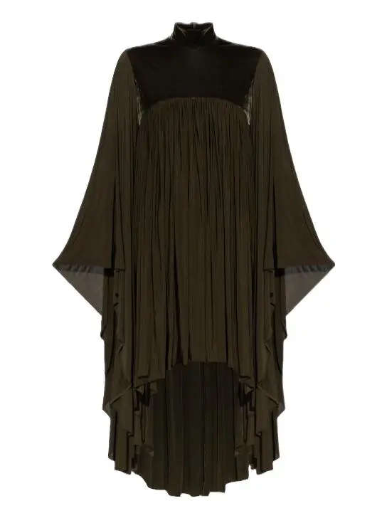 Zimmermann Memento High-neck Pleated Dress - Green