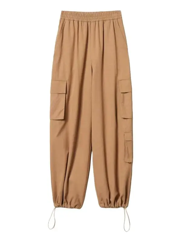 TWINSET Cargo Joggers With Embellished Waistband - Nude