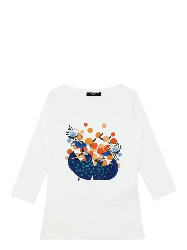 Max Mara Round Neck Long Sleeve T-shirt - White