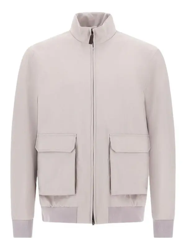 Herno 3-layer Wool Storm Bomber Jacket - Pearl Grey