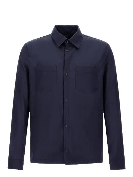 Herno Long Sleeved Utility Overshirt - Navy Blue