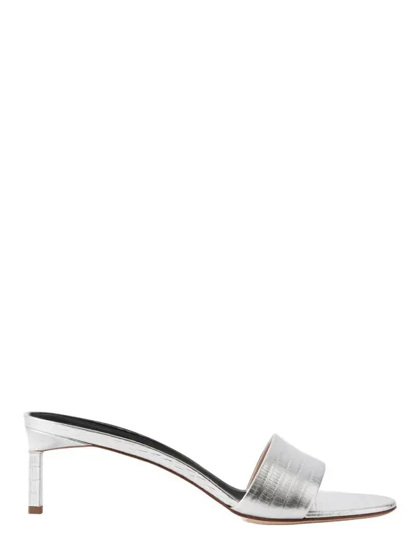 TOM FORD Metallic Lizard-effect Leather Sandals - White