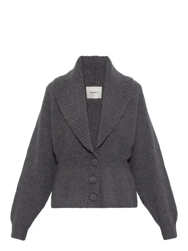 LISA YANG Shawl Collar Button Detailed Cardigan - Graphite