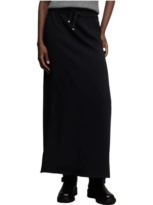 Herno Straight Hem Drawstring Maxi Skirt - Black