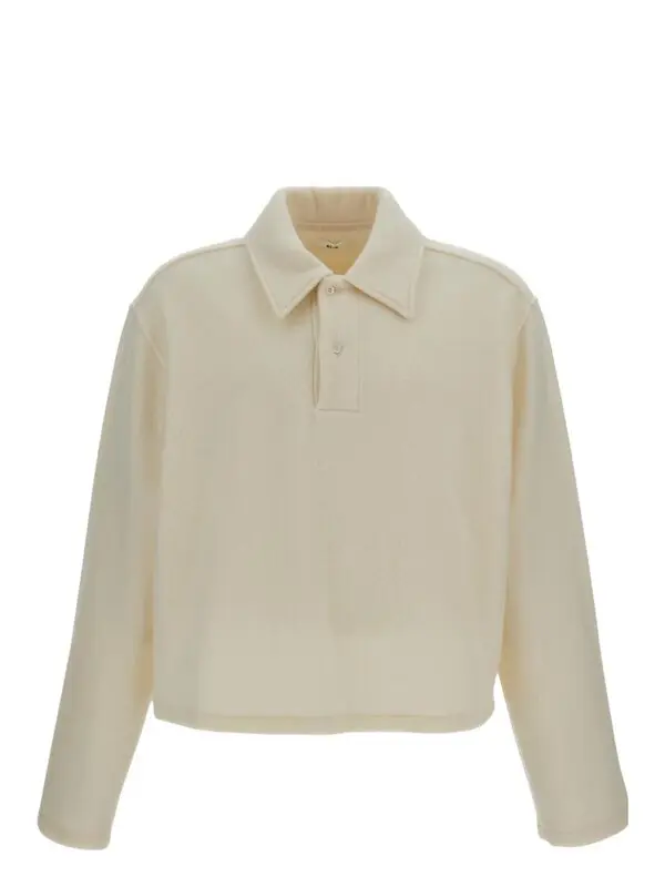 RIER Wool Fleece Polo Shirt - Nude