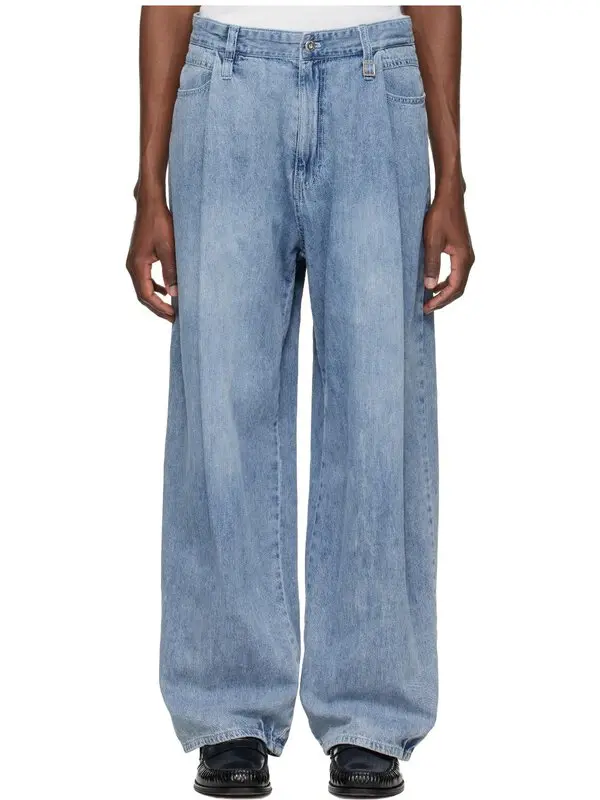 WOOYOUNGMI Faded Non-stretch Jeans - Blue