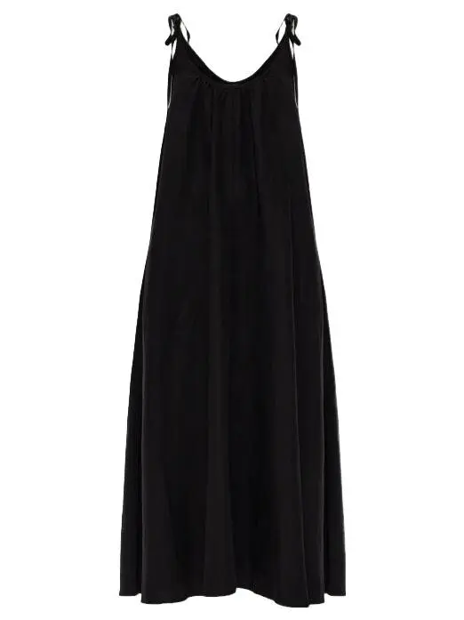 ANINE BING Flora Tie-strap Midi Dress - Black