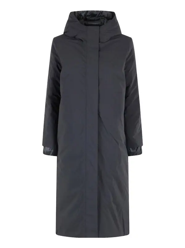 SAVE THE DUCK Hooded Long-sleeve Cotton-padded Jacket - Black