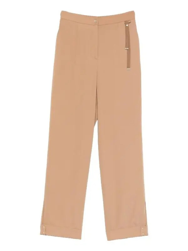 Herno Grosgrain-detail Slit-hem Trousers - Beige