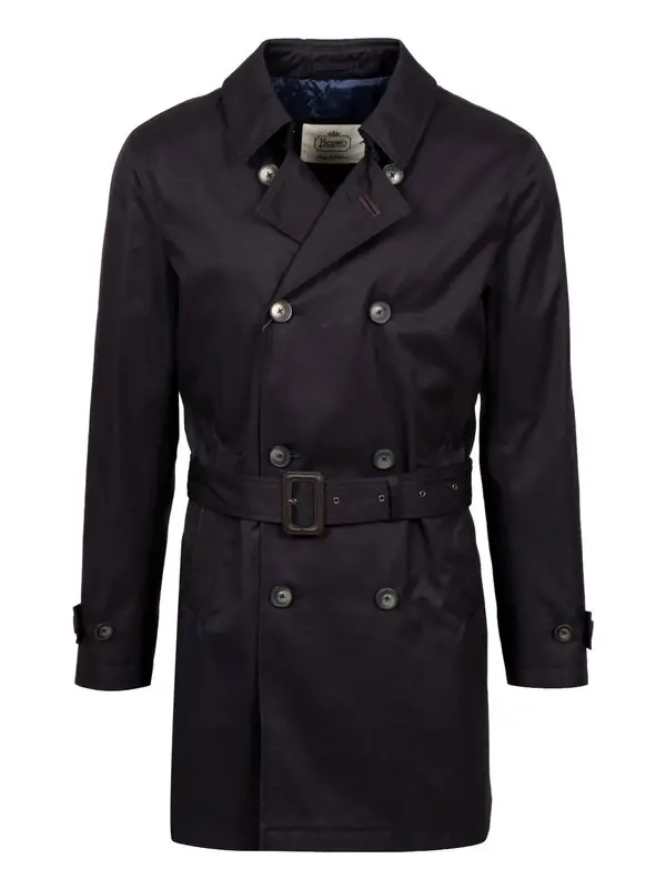 Herno Double-breasted Belted Casual Jacket - Black