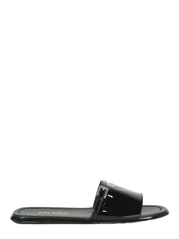 Prada Logo Sandals - Black