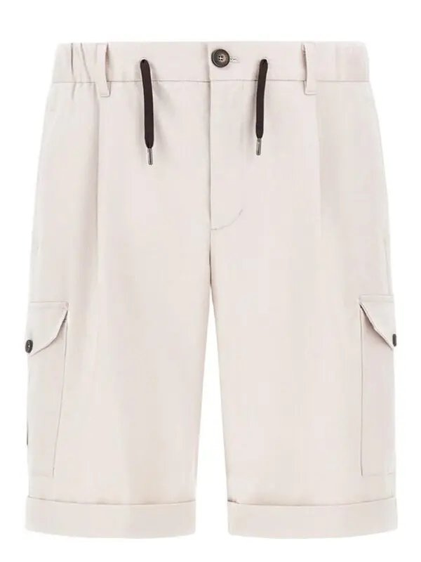 Herno Drawstring Cargo Shorts - Pearl Grey
