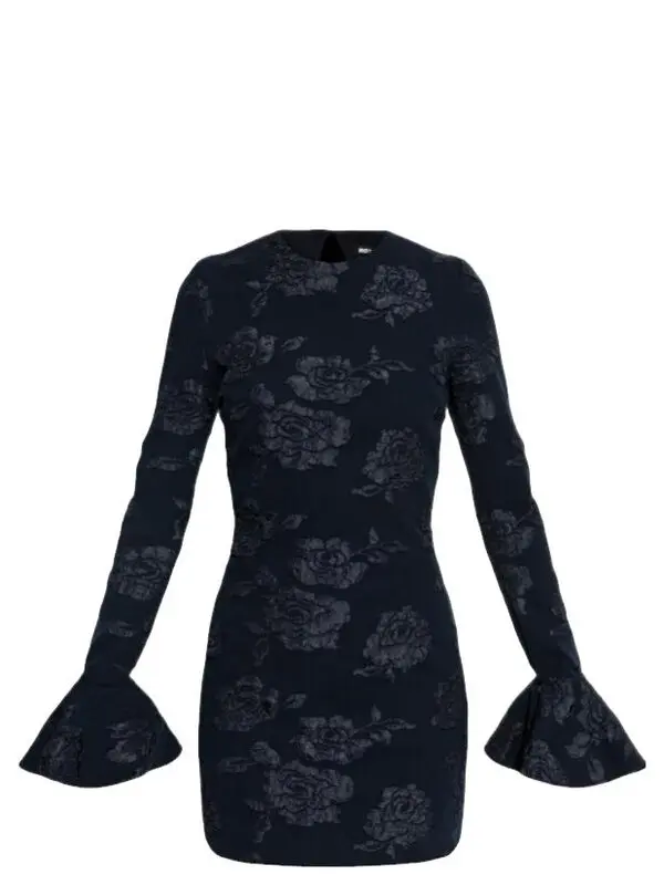 ROTATE BY BIRGER CHRISTENSEN Floral-motif Mini Dress - Black