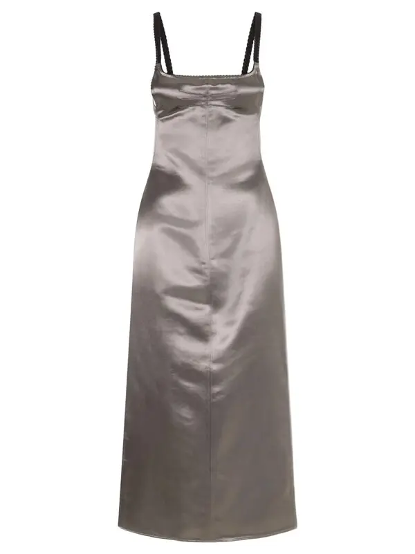 Attico Satin Midi Dress - Gray