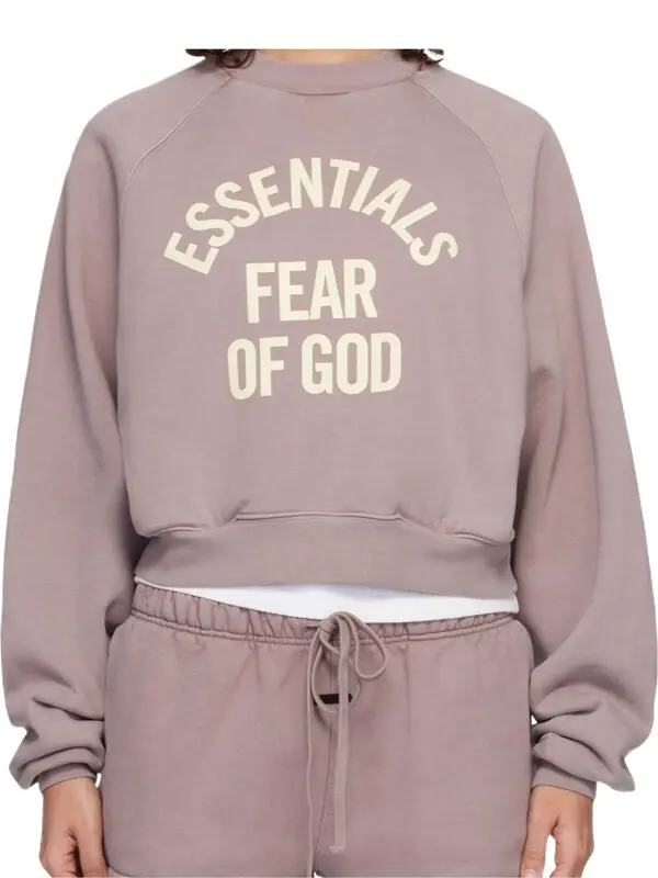 Fear Of God Logo Cropped Sweatshirt - Nude
