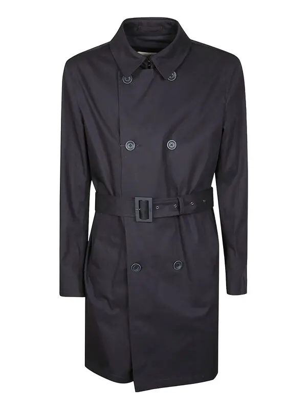 Herno Belted Double-breasted Coat - Black