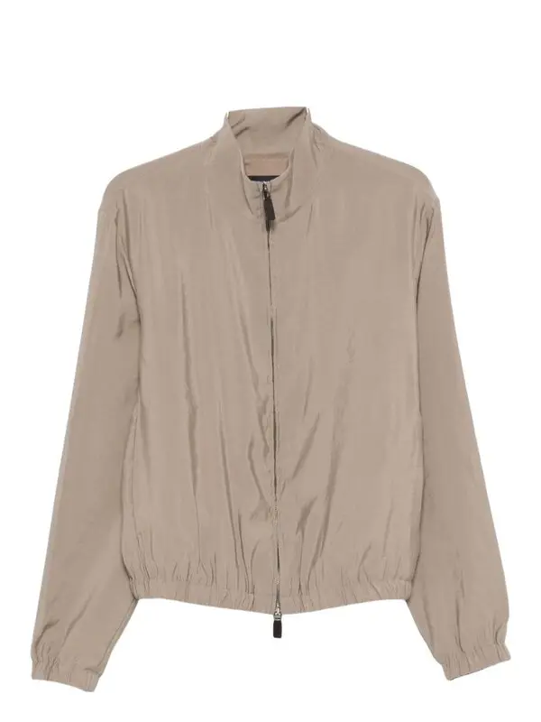Emporio Armani Zip-up Bomber Jacket - Nude