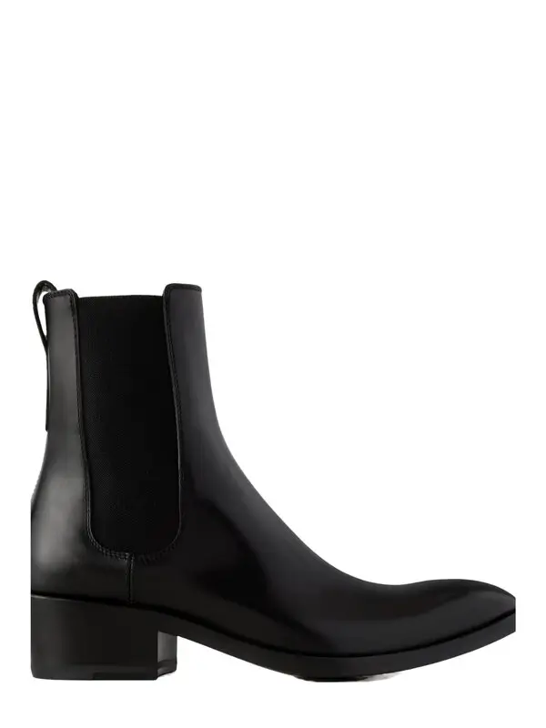 TOM FORD Pointed-toe Chelsea Boots With Block Heels - Black