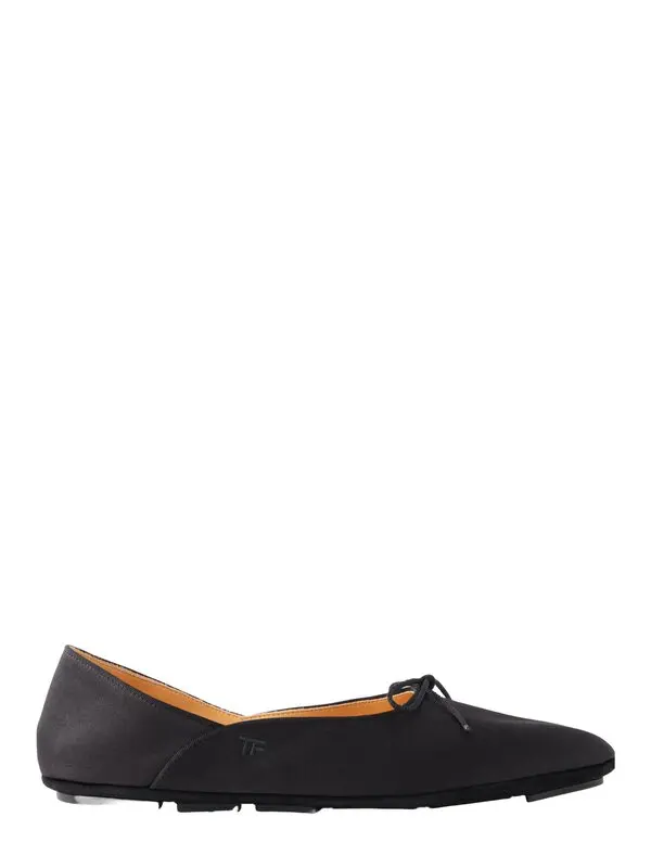 TOM FORD Satin Ballet Flats - Black