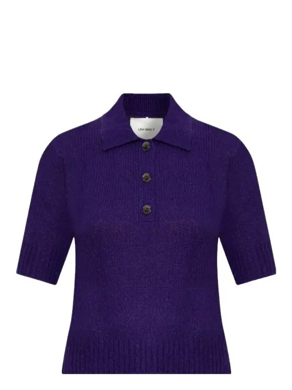 LISA YANG Knitted Polo Shirt - Blue
