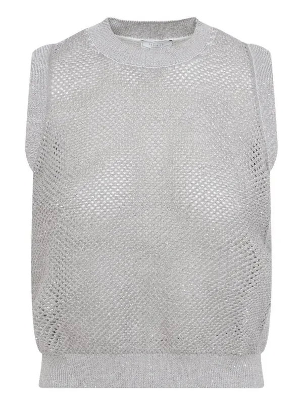 Peserico Open-knit Vest - Gray