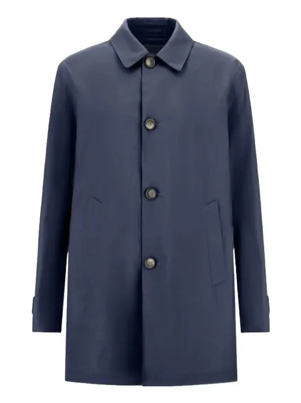Herno Button-front Raincoat - Blue