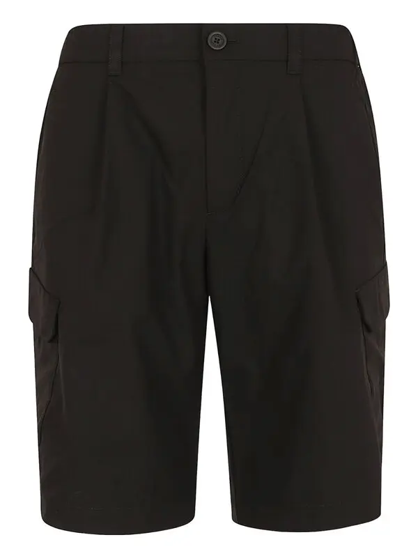 Herno Cargo Bermuda Shorts With Elastic Waistband - Black