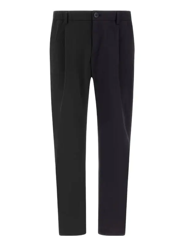 Herno Seersucker Trousers With Pleated Elasticized Waist - Black