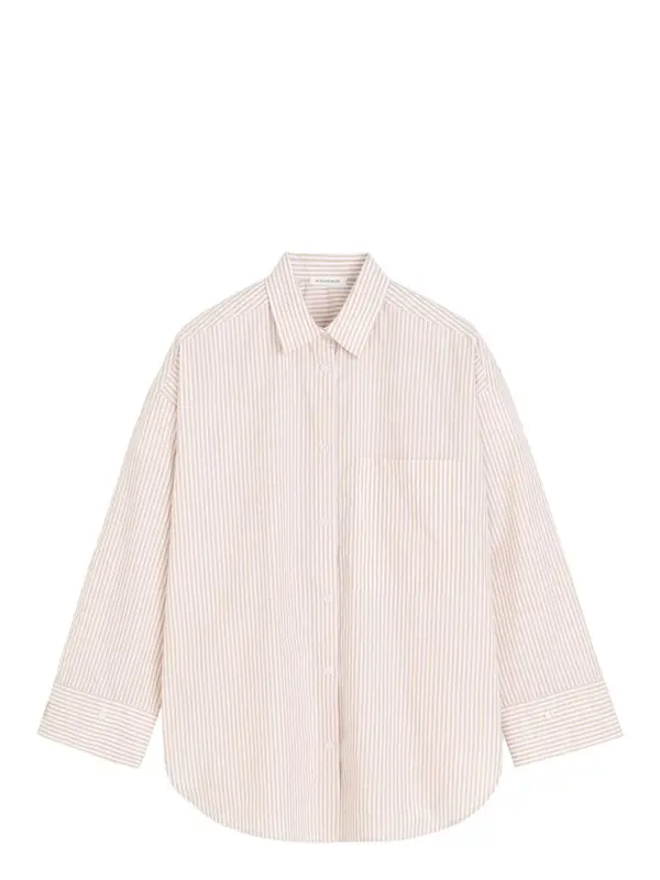 BY MALENE BIRGER Derris Striped Shirt - Dark Sand Stripe