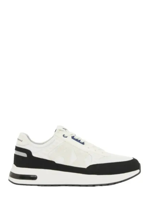 Armani Exchange Spliced Casual Sports Sneakers - Off-white/black