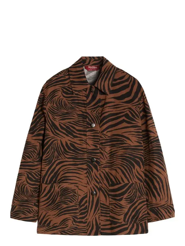 Max Mara Zebra-print Long-sleeve Shirt - Brown