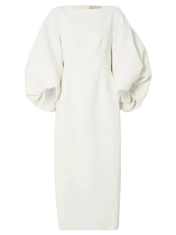 ROKSANDA Garance Faux Pearl-embellished Crepe Midi Dress - White