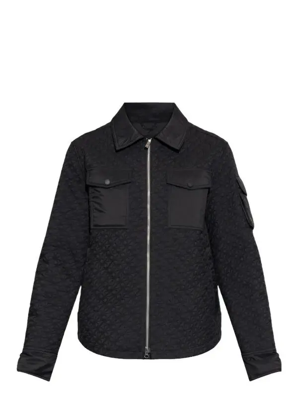Moose Knuckles Quilted Zip-up Jacket With Classic Collar - Black