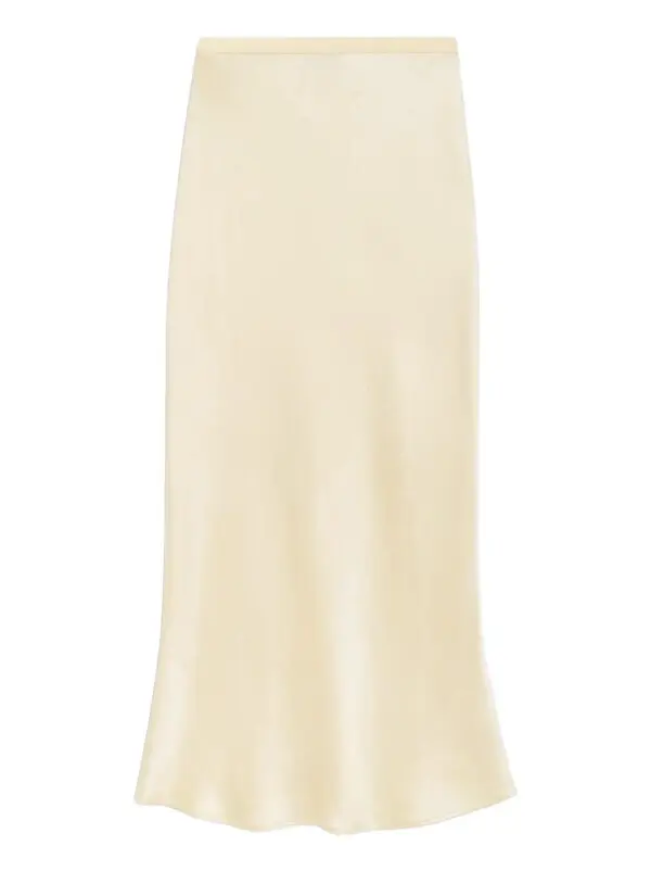 ANINE BING Bar Silk Midi Skirt - Butter Yellow