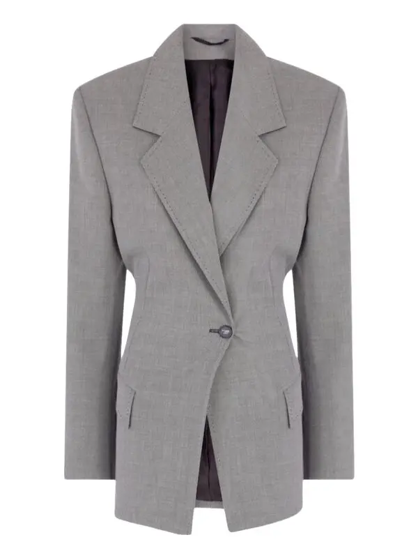 Attico Single-breasted Tailored Blazer - Grey