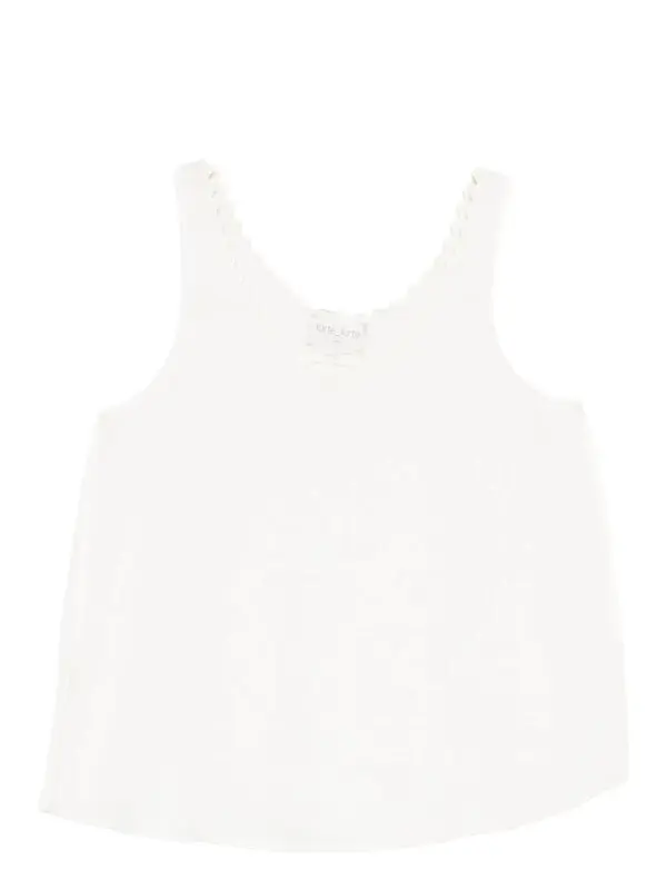 FORTE_FORTE Crew Neck Sleeveless Vest - White