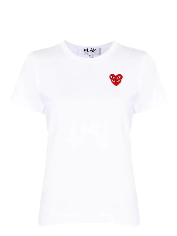 Comme Des Garçons Logo Heart Print T-shirt - White