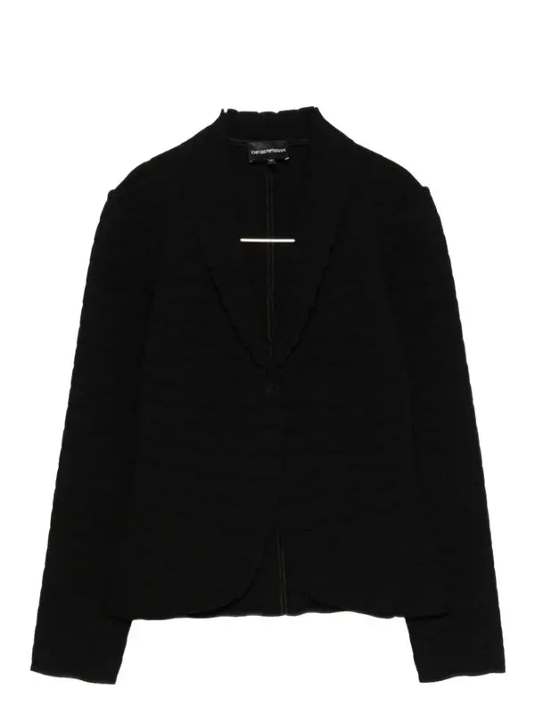 Emporio Armani Textured Button-up Jacket - Black