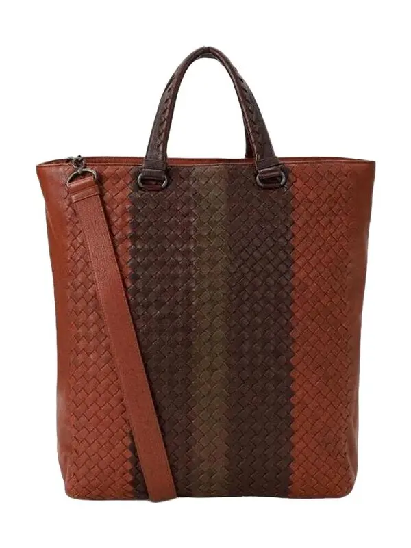 Bottega Veneta Woven Leather Tote - Red