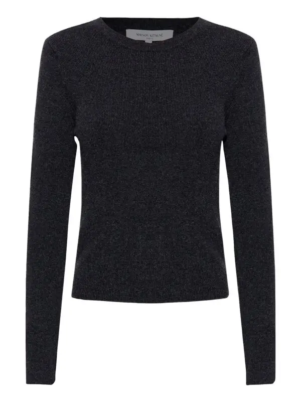 Maison Kitsuné Crew Neck Long Sleeve Top - Grey