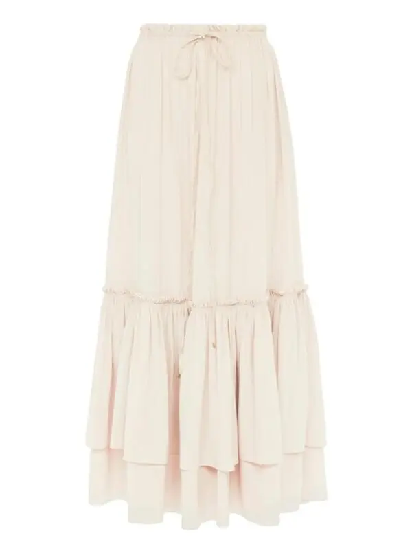 Chloé Tiered Maxi Skirt - Coconut Milk Color