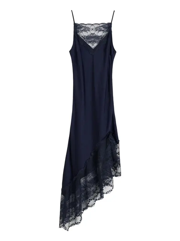 BY MALENE BIRGER Asymmetrical Lace Trimmed Dress - Night Sky