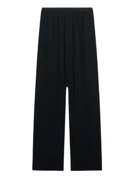 Balenciaga Logo Waistband Straight Leg Trousers - Black