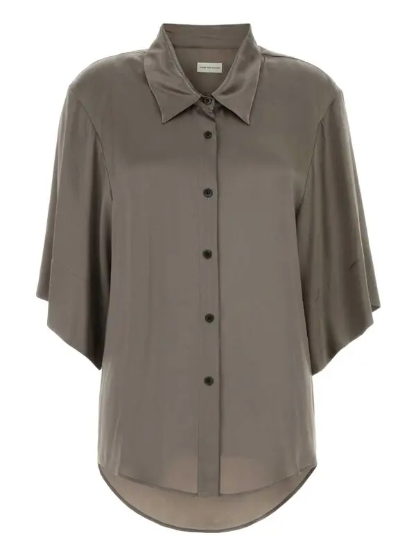 Dries Van Noten Relaxed Satin Shirt - Grey